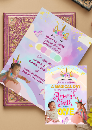 Unicorn First Birthday Templates Unicorn Themed First Birthday | Part