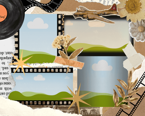 Vintage Collage Templates Memorial Photo Collage Design Template