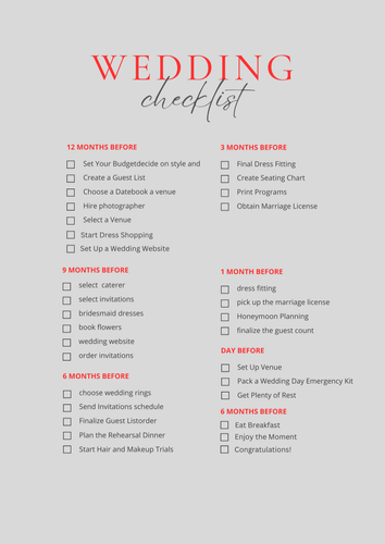 Small wedding checklist printable | Beachweddingtips.com
