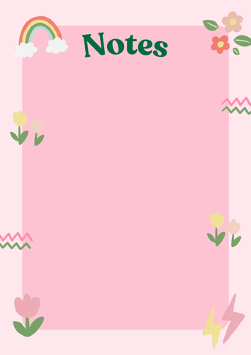 Printable Kawaii Paper Note