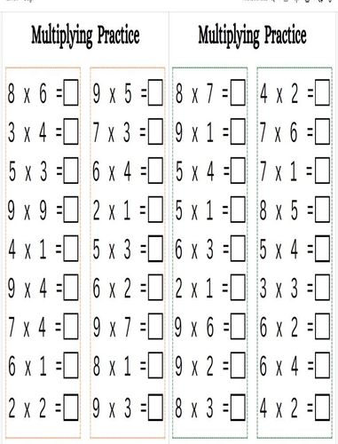 X6 Practice Worksheets Free 6 Times Table Worksheets At