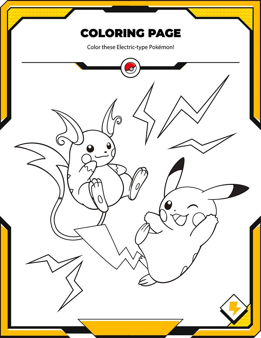 Electric Type Pokemon Coloring Pages [2025]